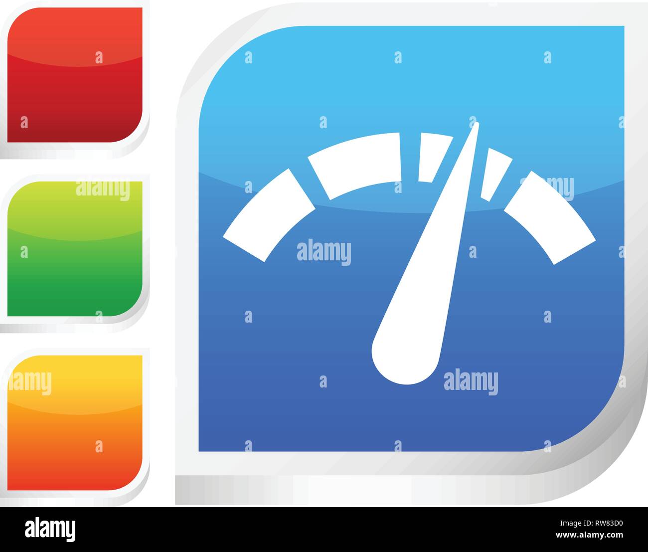Icon with gauge, meter for calibration, indication, level themes Stock ...