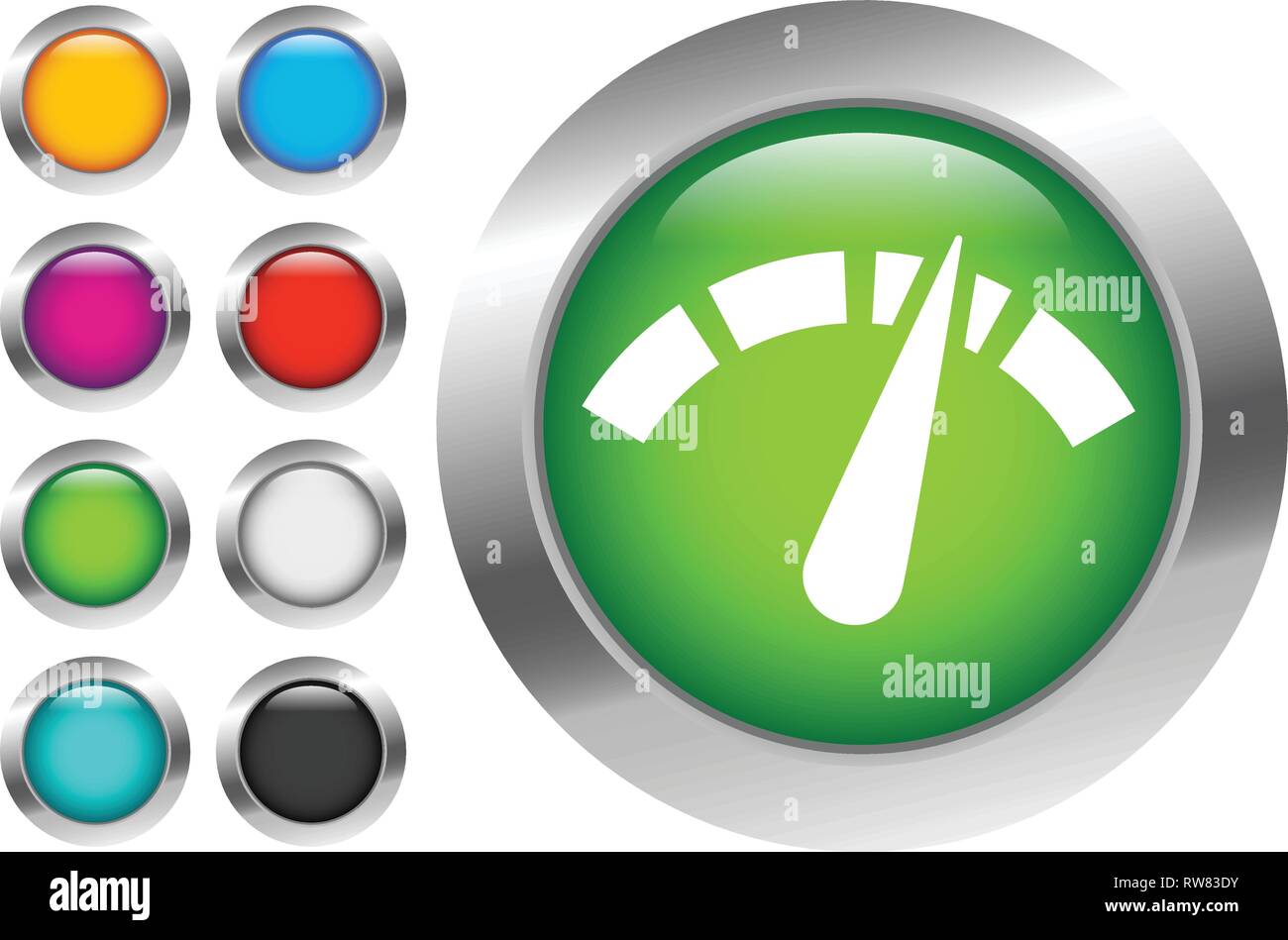 Icon with gauge, meter for calibration, indication, level themes Stock ...