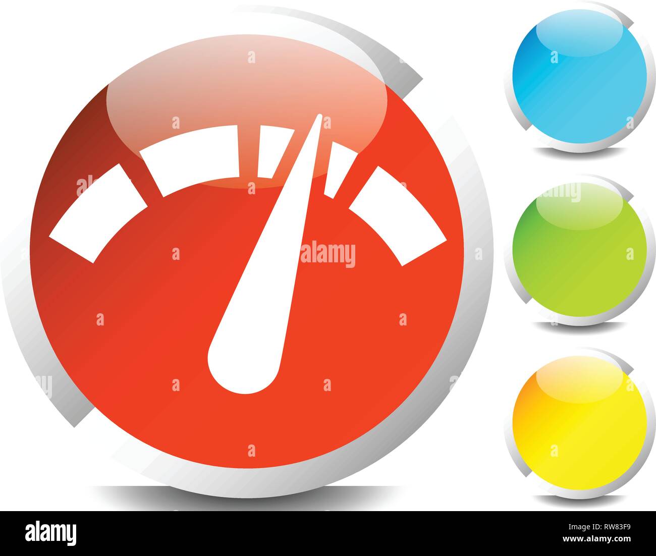 Icon with gauge, meter for calibration, indication, level themes Stock ...