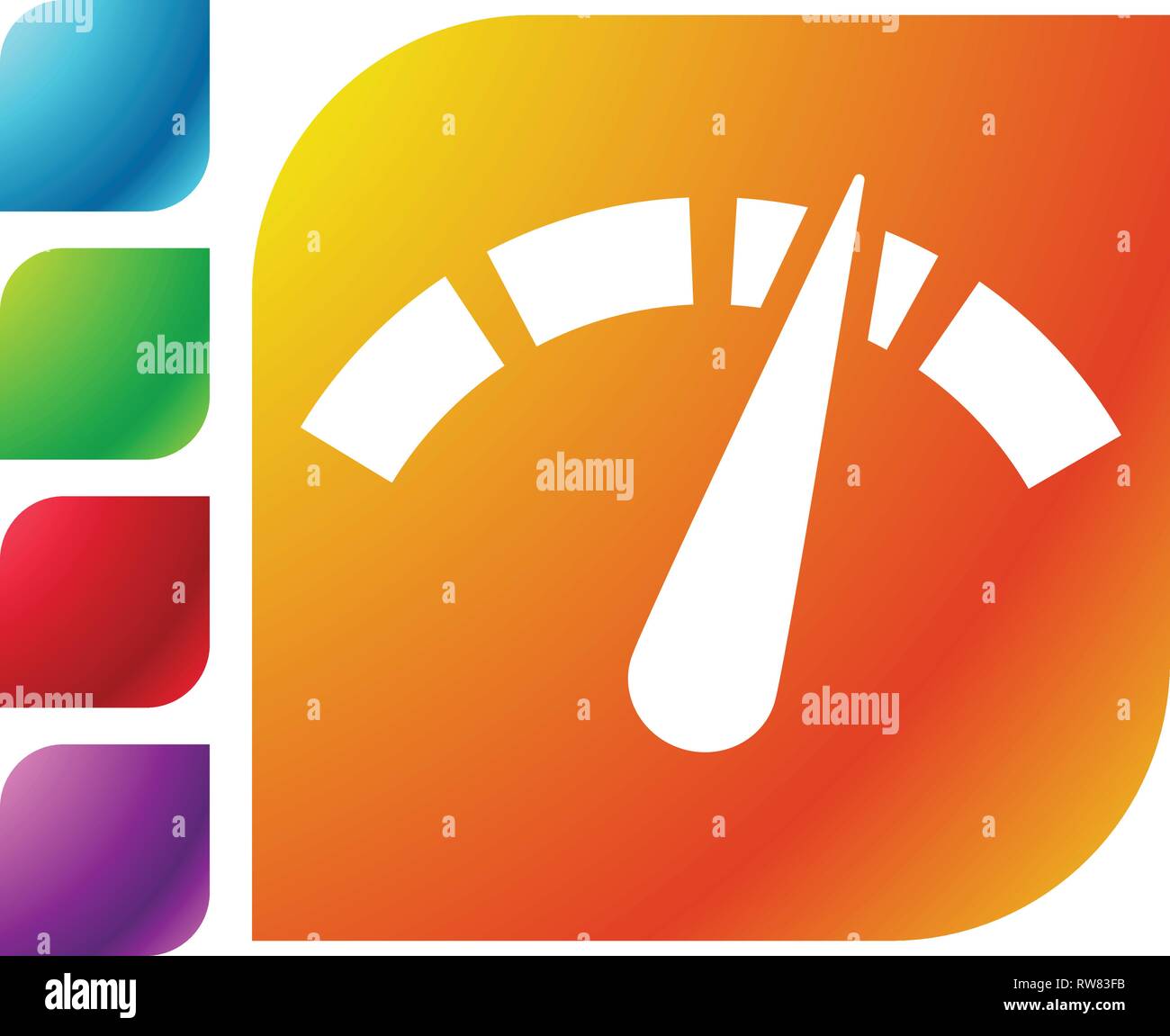 Icon with gauge, meter for calibration, indication, level themes Stock ...