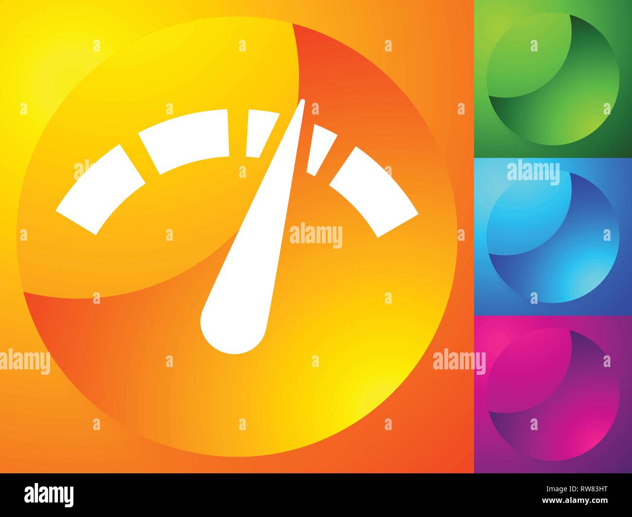 Icon with gauge, meter for calibration, indication, level themes Stock ...
