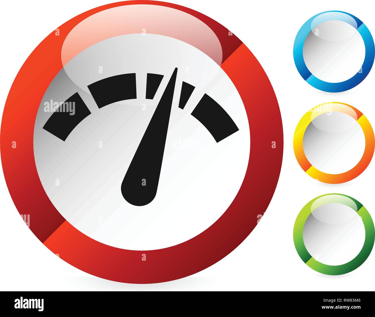 Icon with gauge, meter for calibration, indication, level themes Stock ...