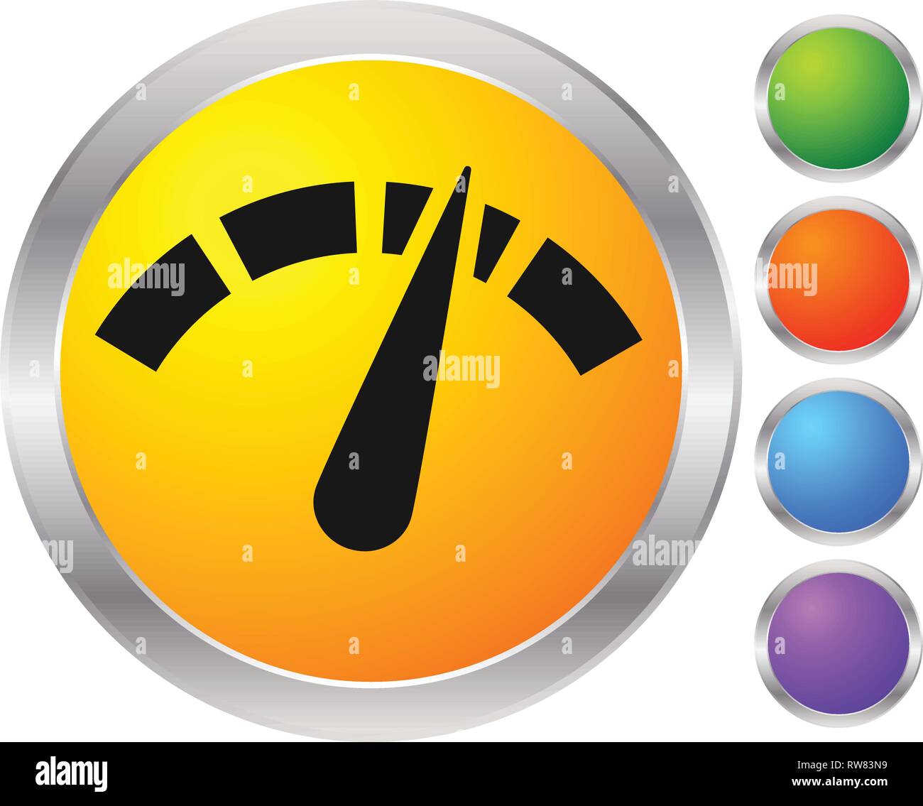 Icon with gauge, meter for calibration, indication, level themes Stock ...