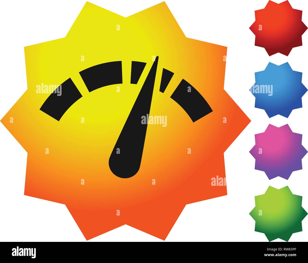 Icon with gauge, meter for calibration, indication, level themes Stock ...