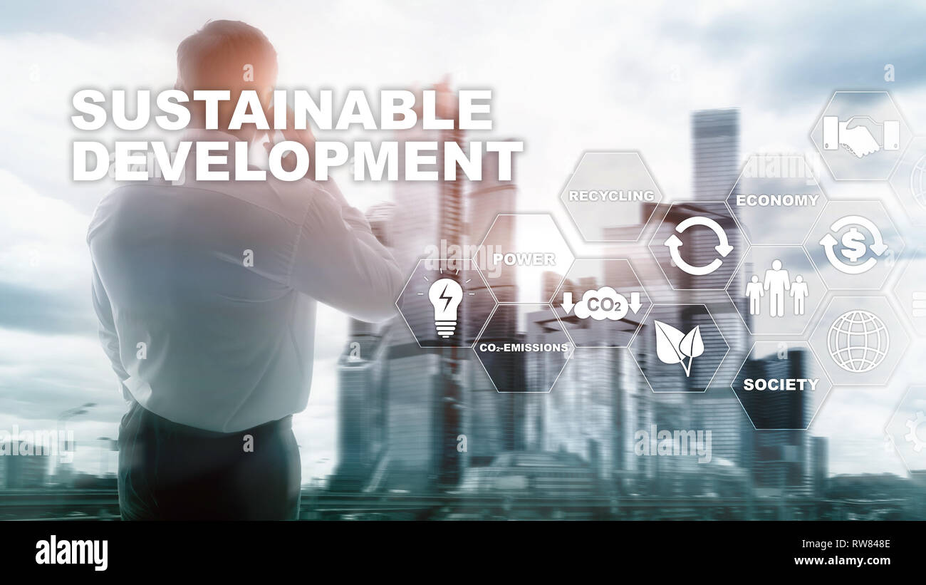 Sustainable development, ecology and environment protection concept ...