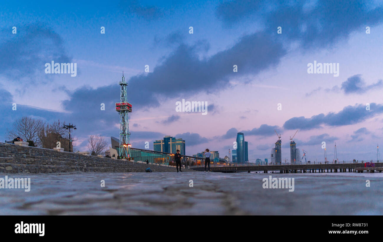 Walk along baku embankment hi-res stock photography and images - Alamy