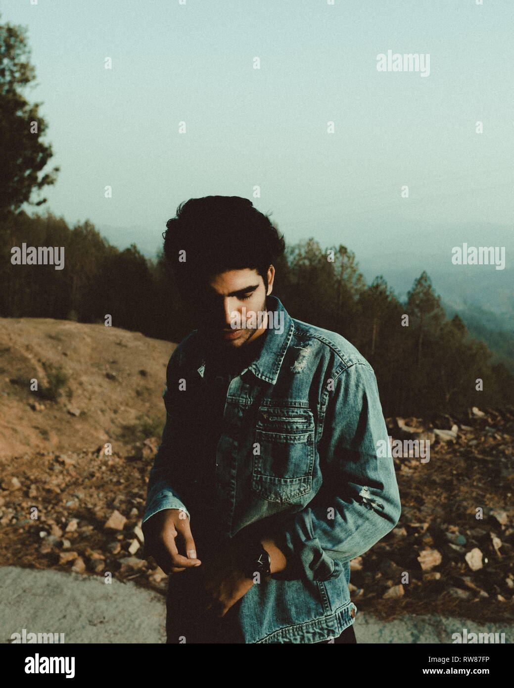 A man in the wild Stock Photo - Alamy