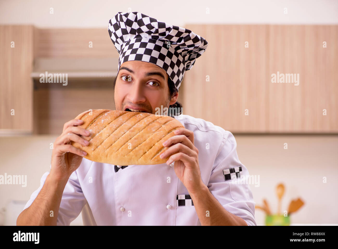 Handsome man eating pie hi-res stock photography and images - Alamy