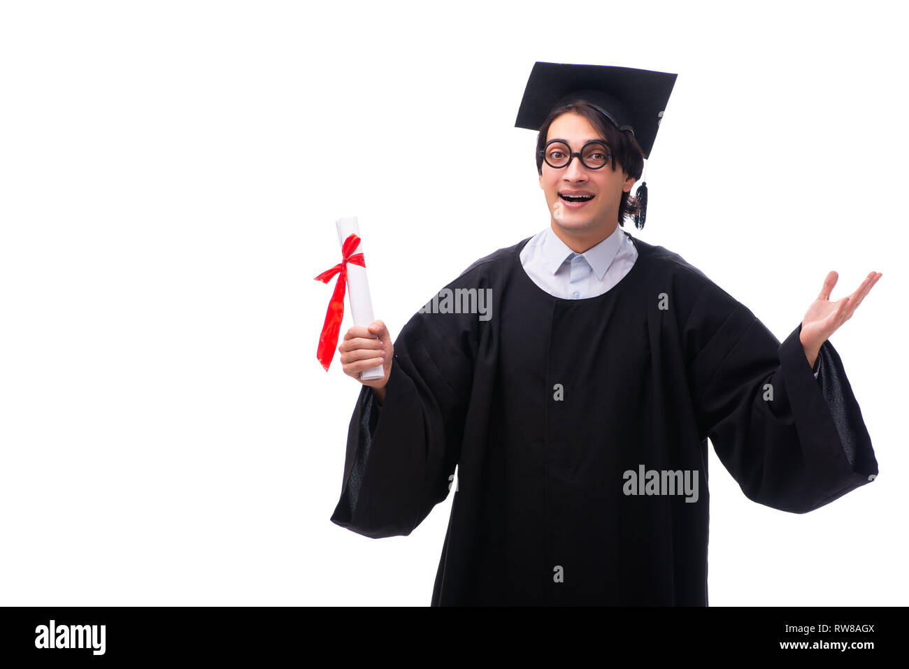 Young handsome man graduating from university Stock Photo - Alamy