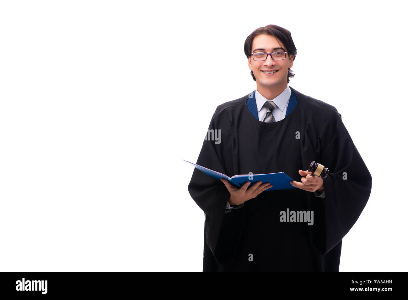 Young handsome judge isolated on white Stock Photo - Alamy