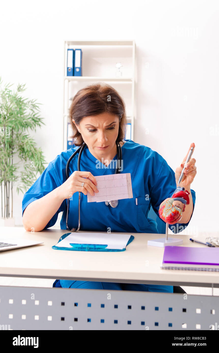 Female doctor cardiologist working in the hospital Stock Photo - Alamy