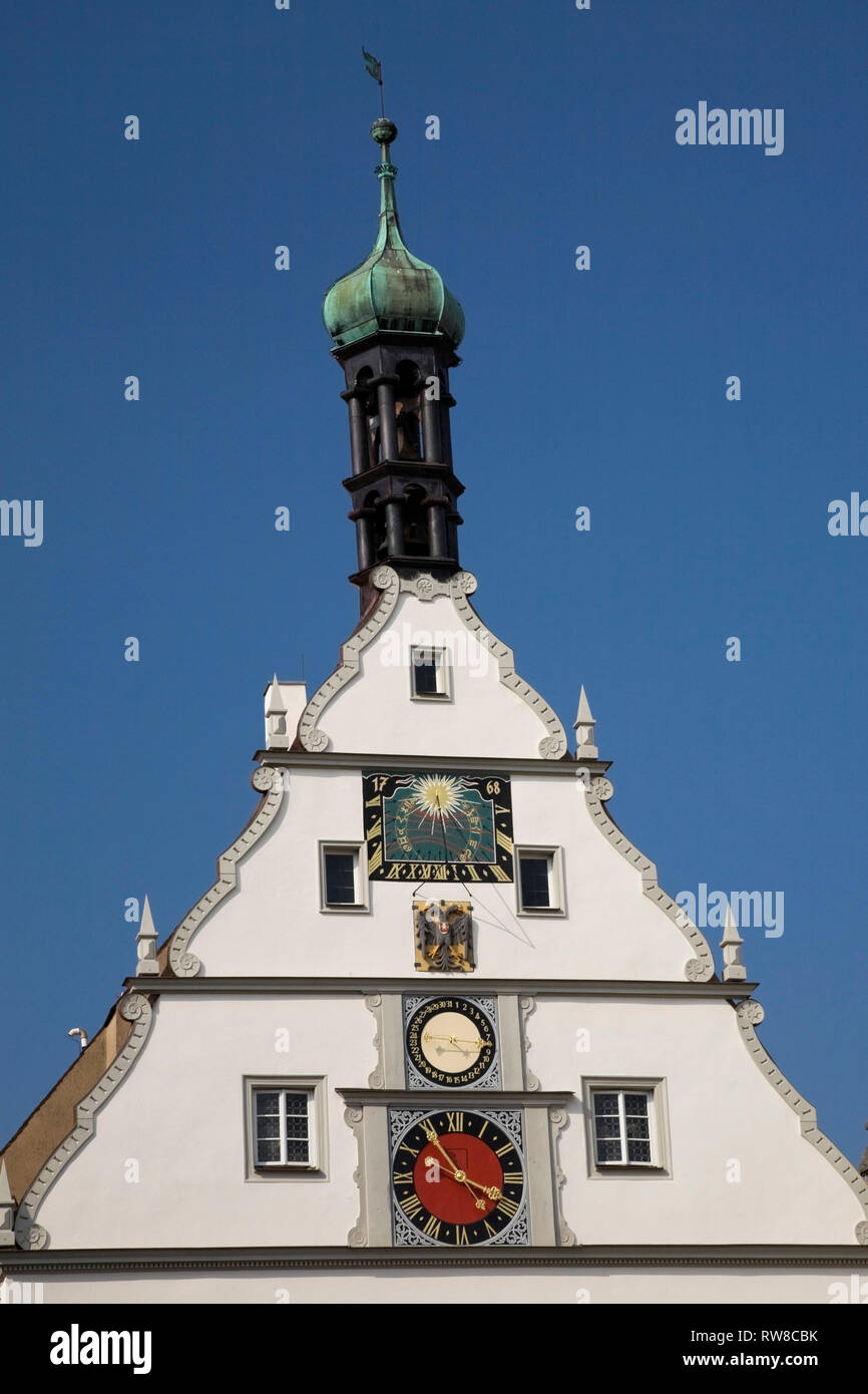 Bell and clock tower on white building at the Market Square in the ...