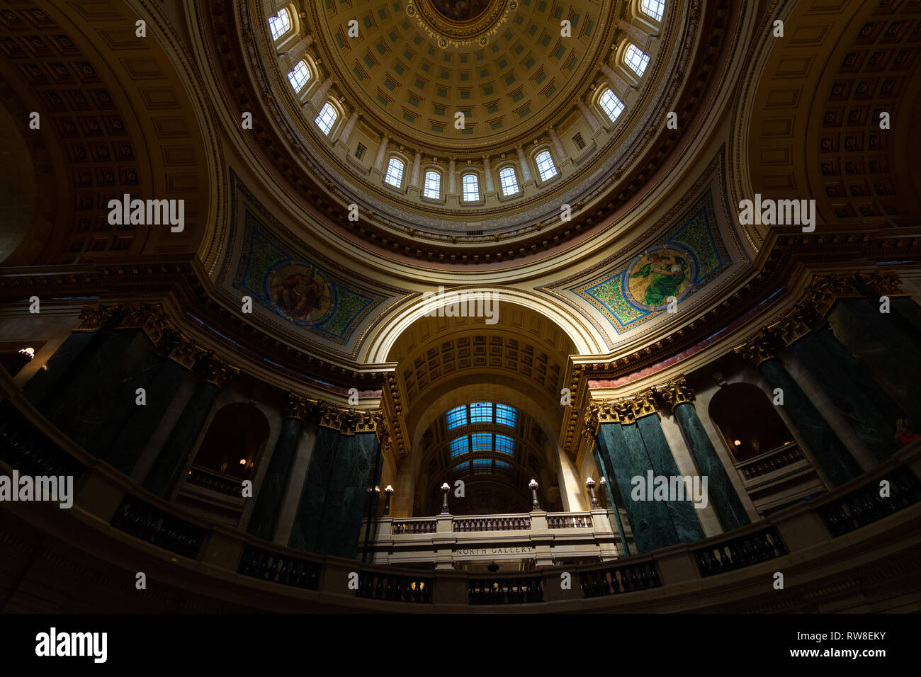 Light entering the rotunda. Madison, Wisconsin, USA Stock Photo - Alamy