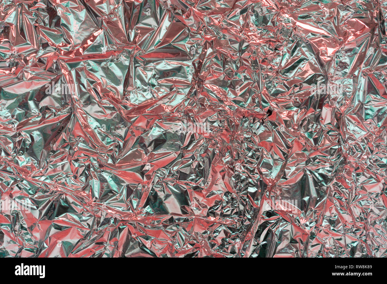 Holographic texture wrinkled metal foil. Hologram abstract 80s style ...