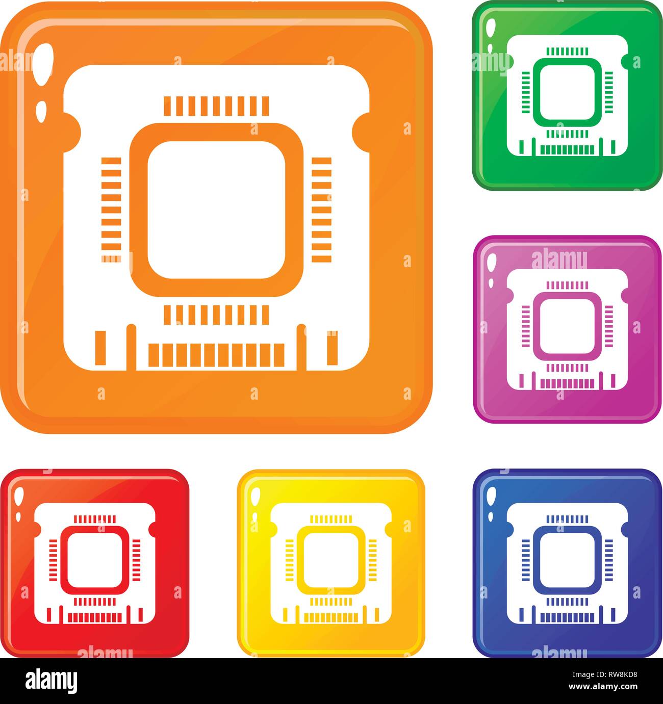 Component microchip icons set vector color Stock Vector Image & Art - Alamy