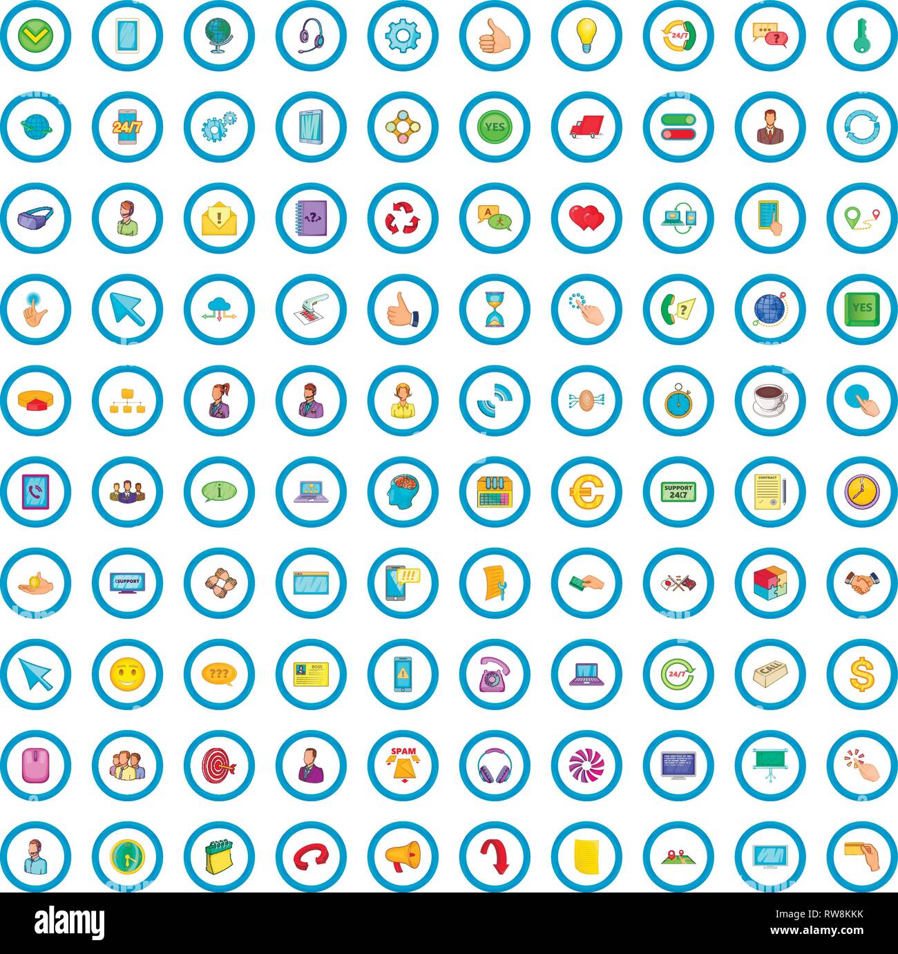 100 connection icons set, cartoon style Stock Vector Image & Art - Alamy