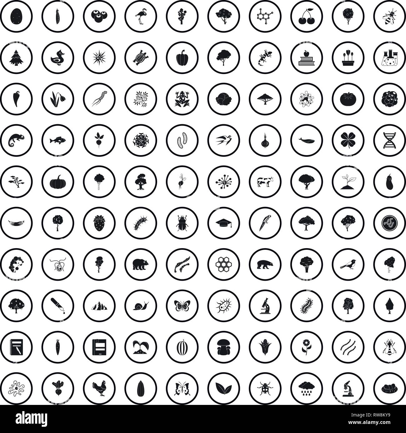 100 microbiology icons set, simple style Stock Vector Image & Art - Alamy
