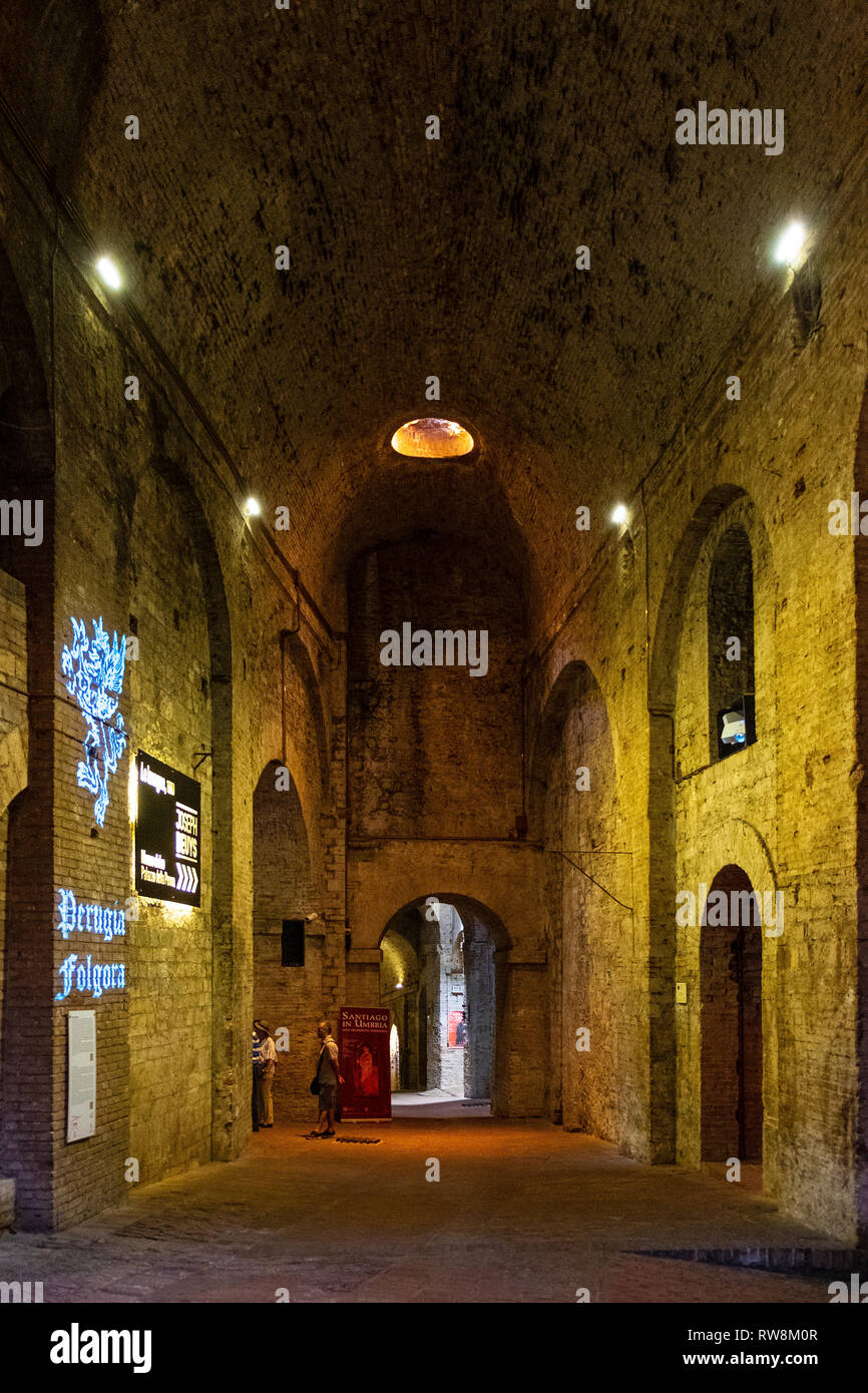 Perugia, Umbria / Italy - 2018/05/28: Underground tunnels and chambers ...