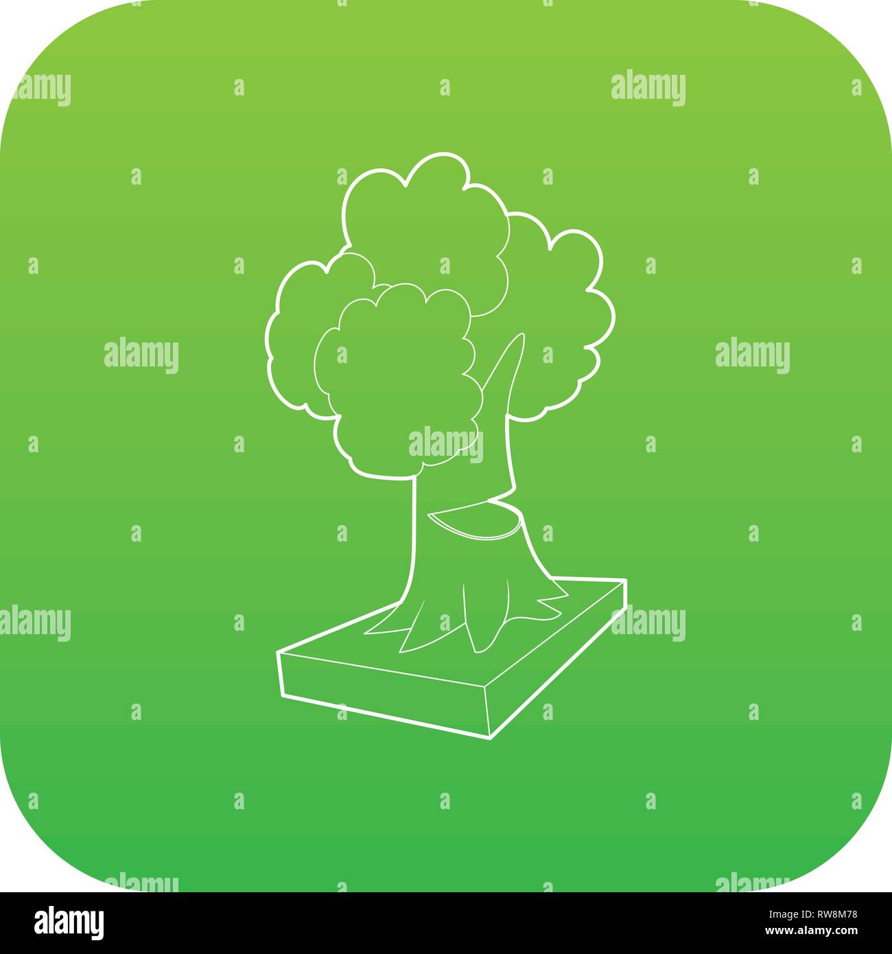 Cut tree icon green vector Stock Vector Image & Art - Alamy