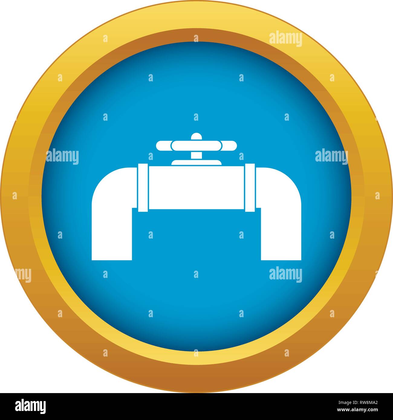 Industrial pipe valve icon blue vector isolated Stock Vector Image ...