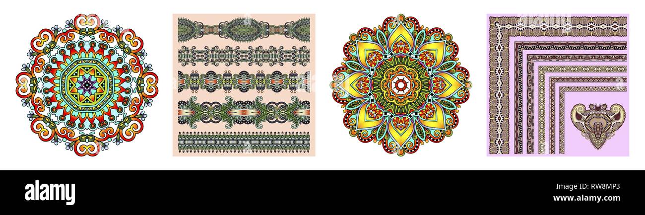 collection of ornamental floral vintage frame design Stock Vector Image ...