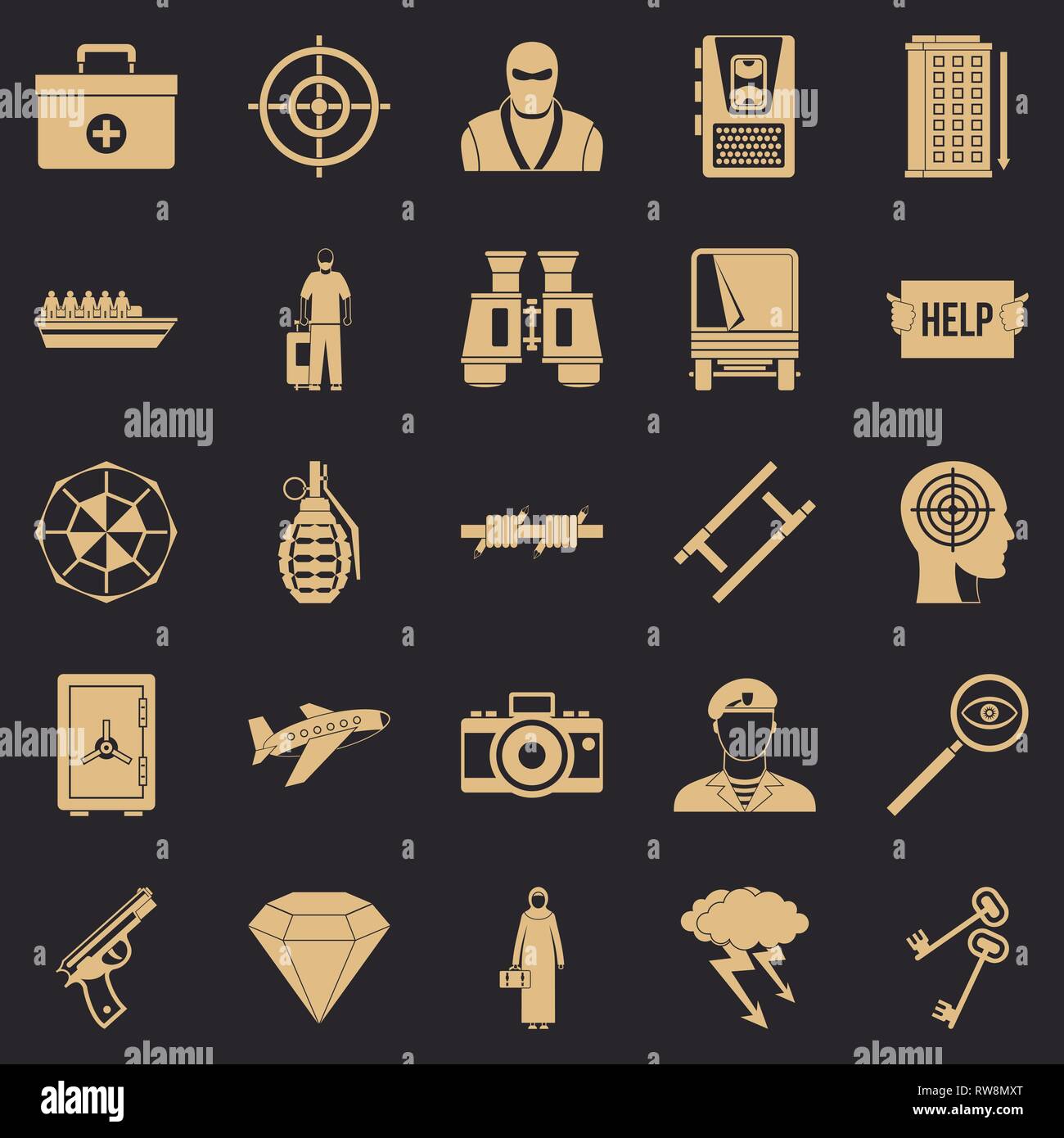 Police icons set, simple style Stock Vector Image & Art - Alamy