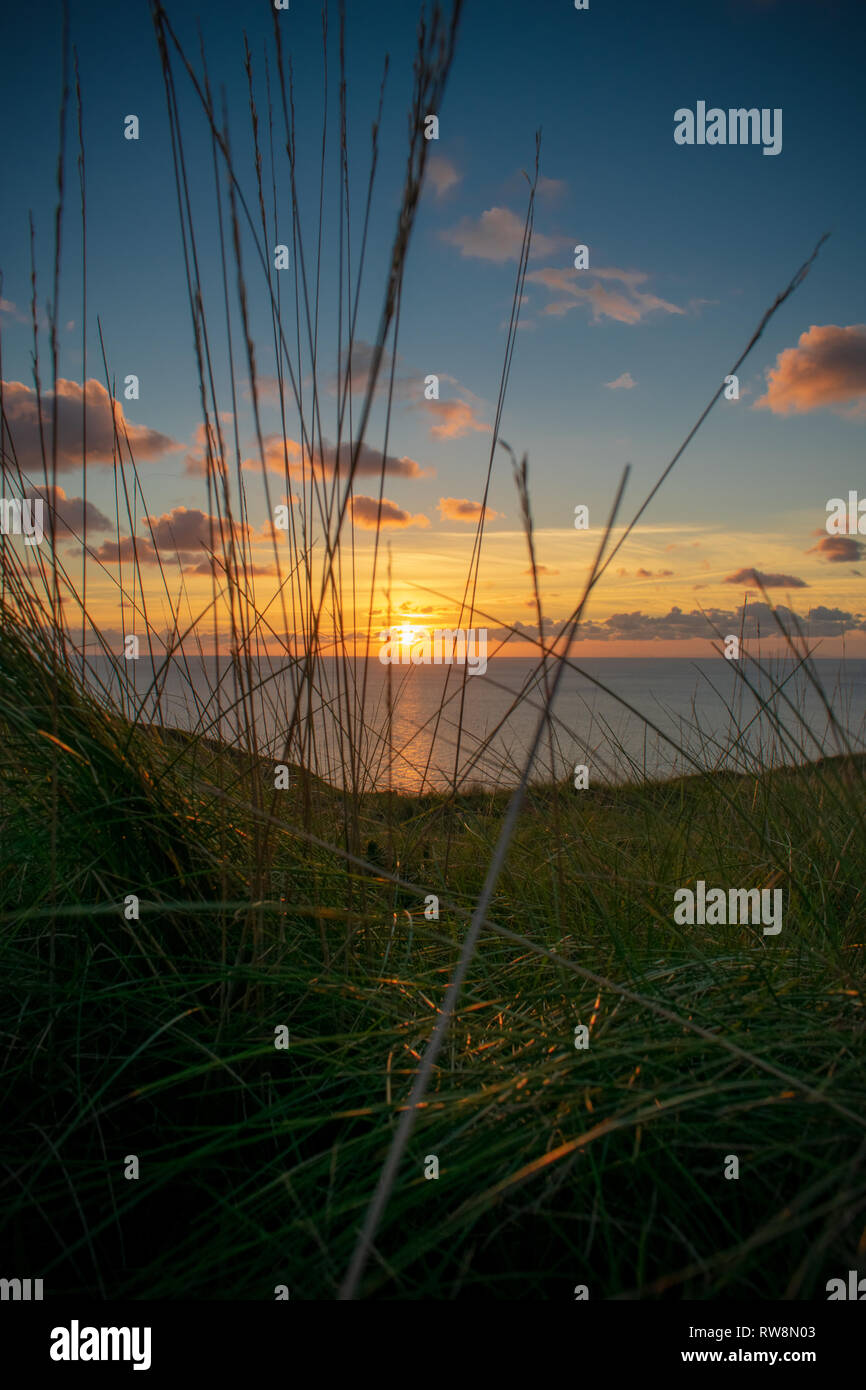 Sunset at Peel Mountain - Isle of Man Stock Photo - Alamy