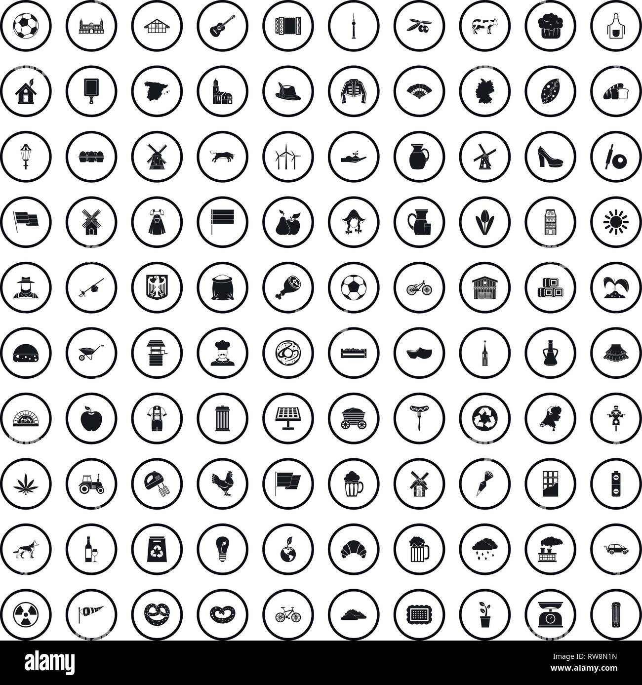 100 mill icons set, simple style Stock Vector Image & Art - Alamy