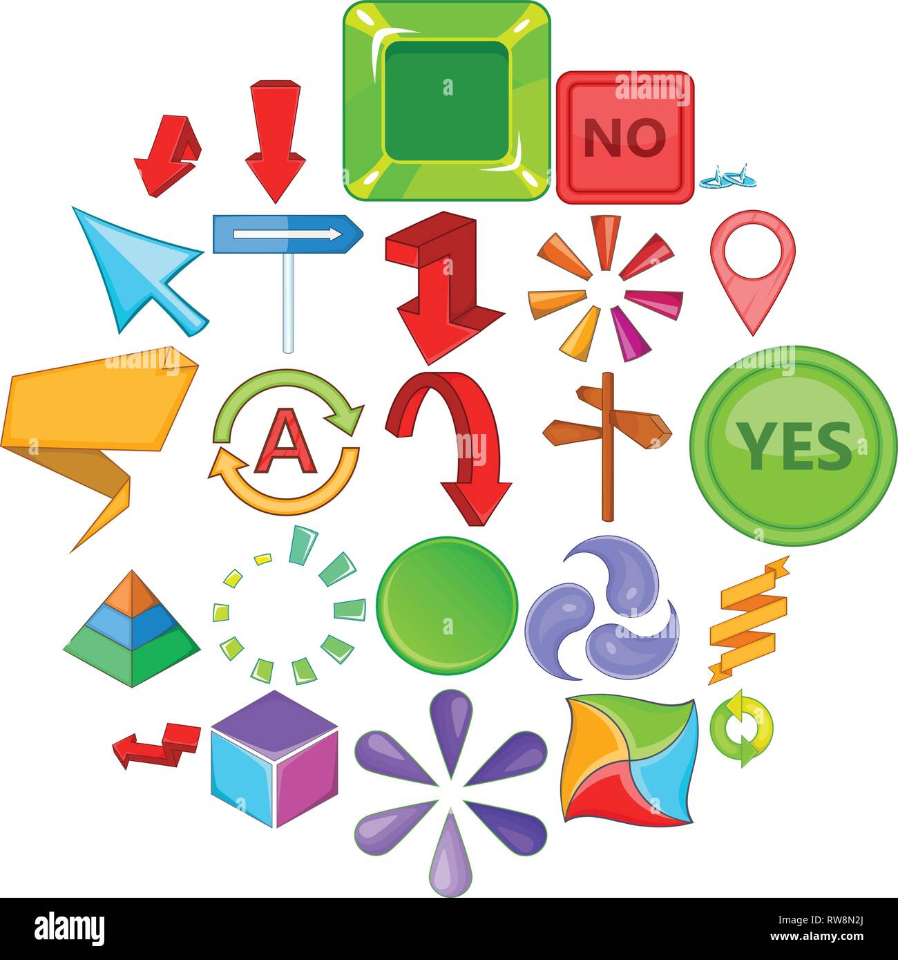 Pointer icons set, cartoon style Stock Vector Image & Art - Alamy