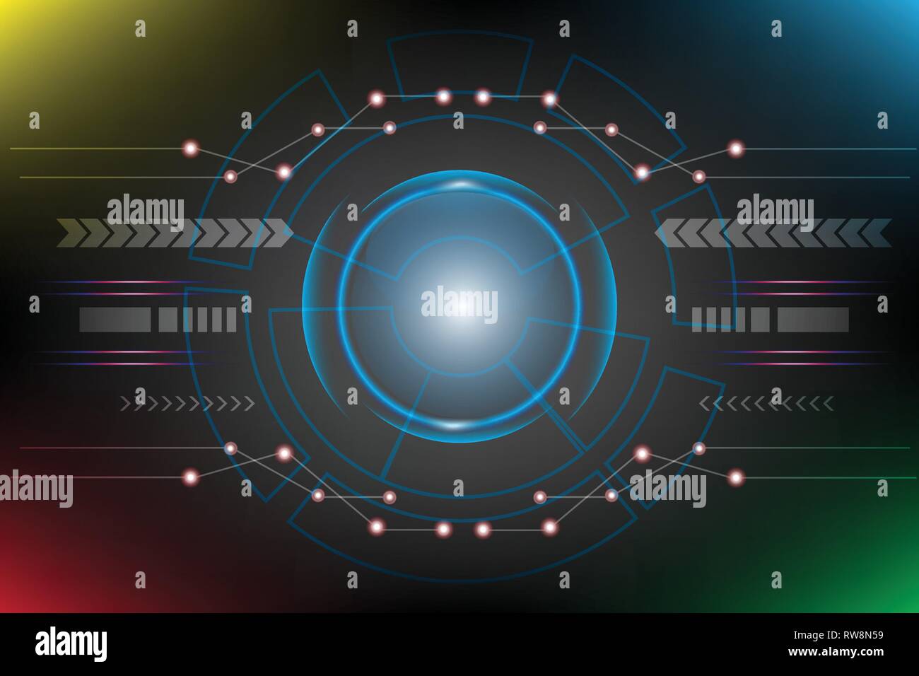 technology background vector template modern design with full color and ...