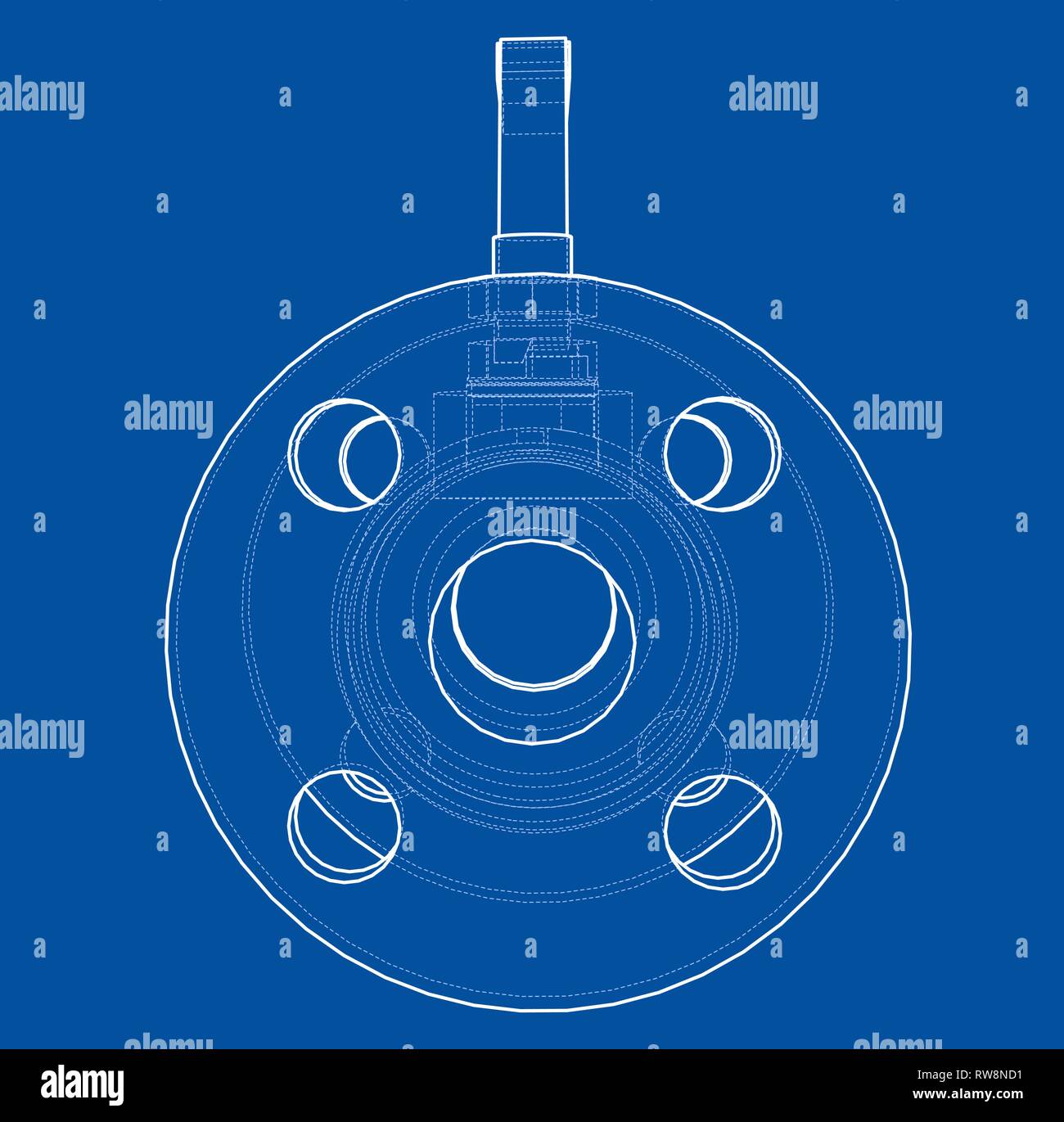 Industrial valve outline. Vector rendering of 3d Stock Vector Image ...