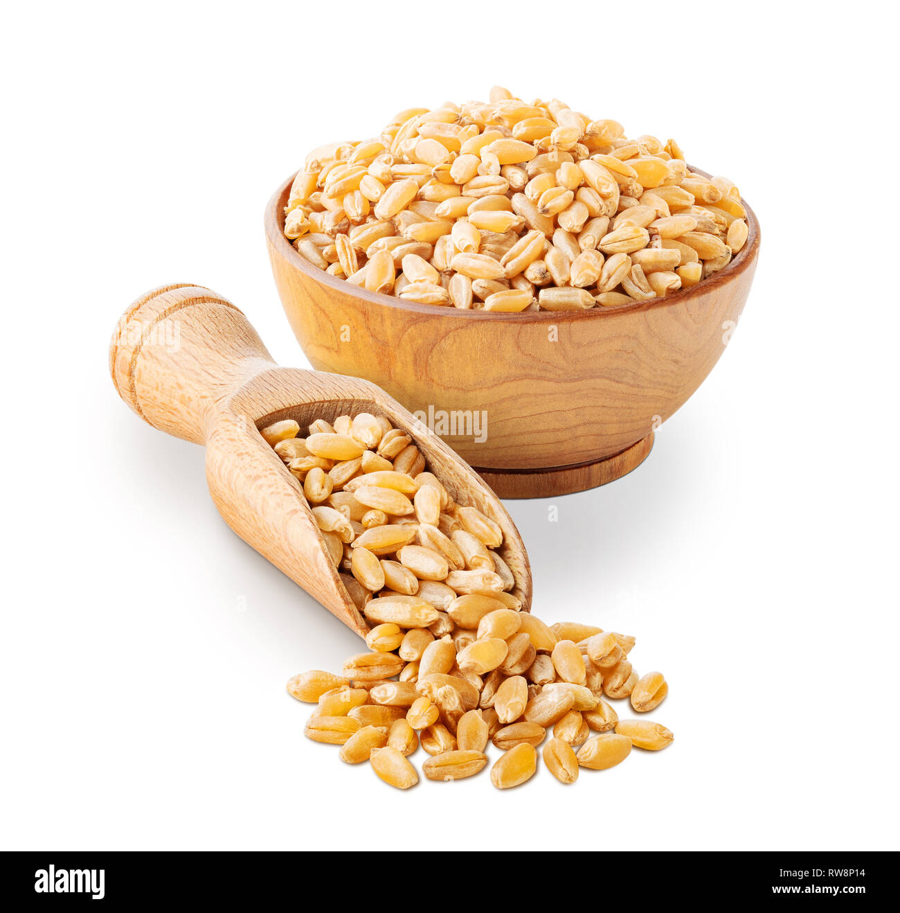 Wheat grains isolated on white background Stock Photo - Alamy