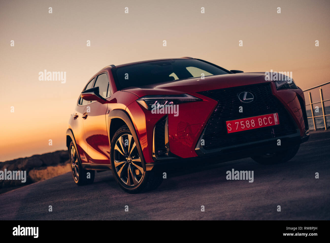 BARCELONA, FEBRUARY 2018 - New Lexus UX compact sized hybrid crossover ...