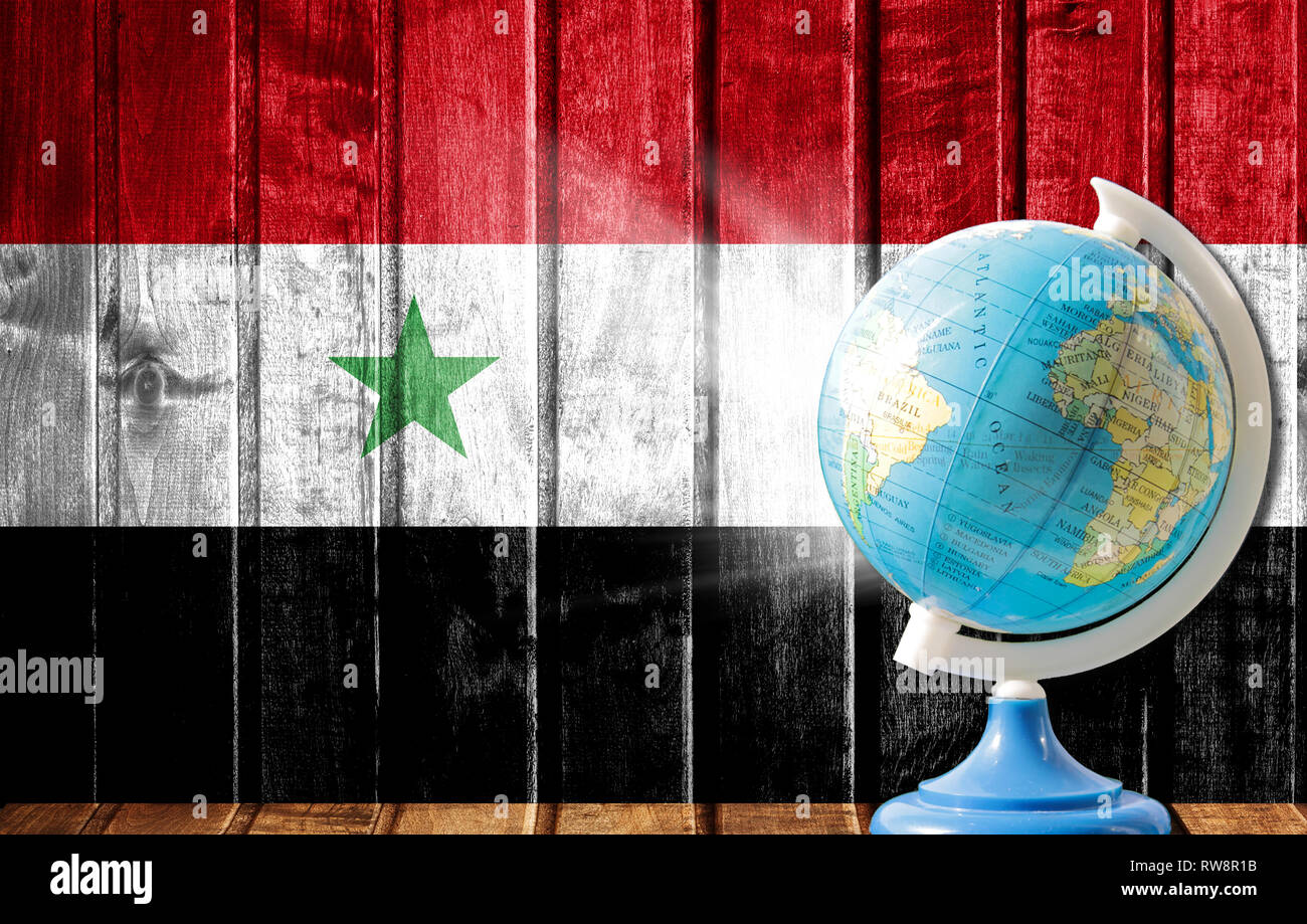 Map of syria and flag hi-res stock photography and images - Alamy