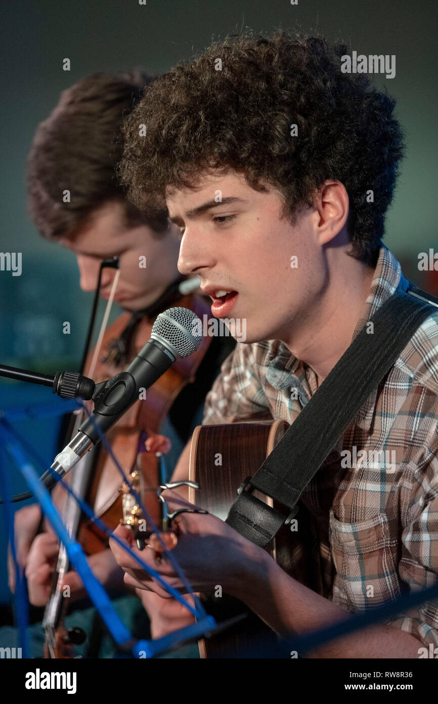 Bands performing traditional Celtic songs at Celtic Connections Stock ...