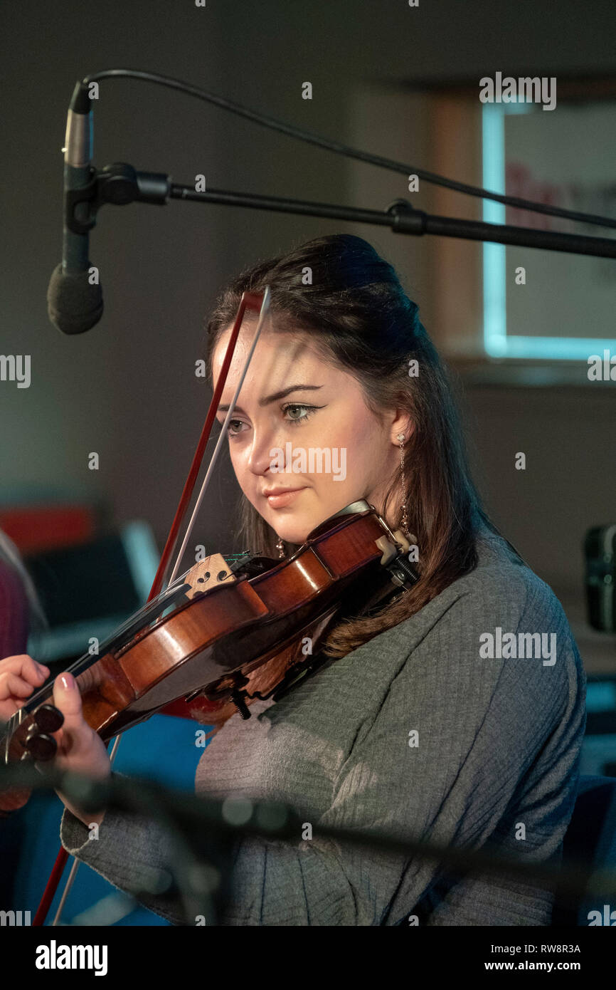 Bands performing traditional Celtic songs at Celtic Connections Stock ...