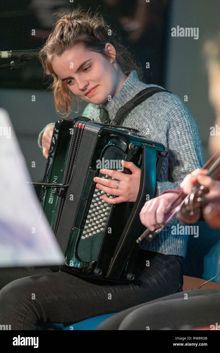 Bands performing traditional Celtic songs at Celtic Connections Stock ...