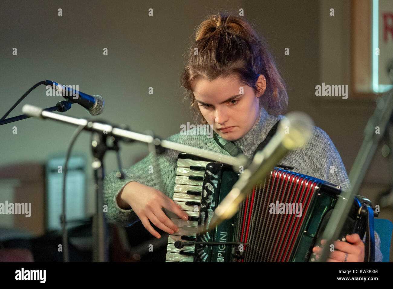 Bands performing traditional Celtic songs at Celtic Connections Stock ...