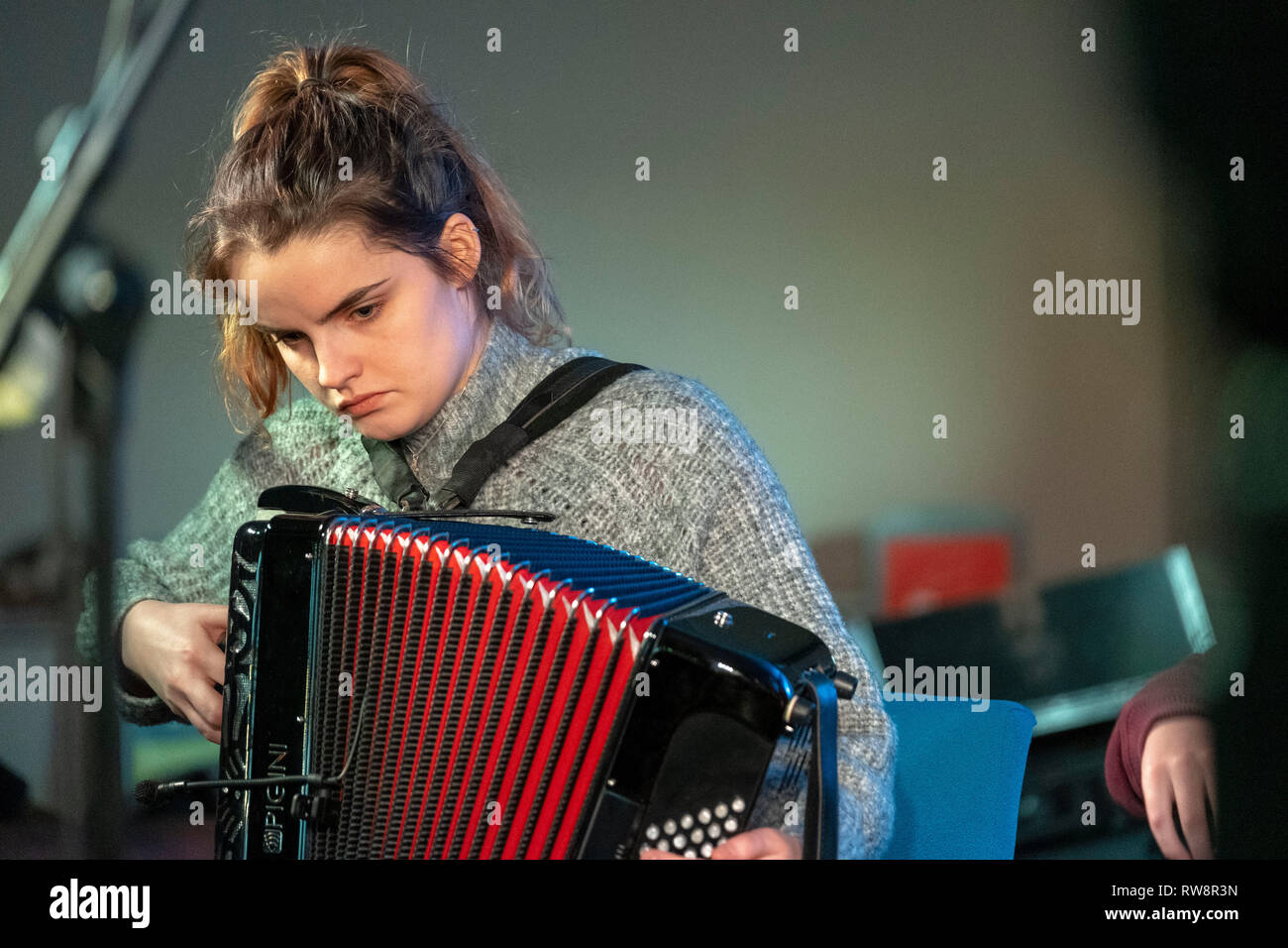 Bands performing traditional Celtic songs at Celtic Connections Stock ...