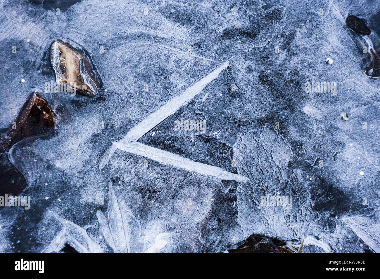beautiful ice with different patterns Stock Photo - Alamy