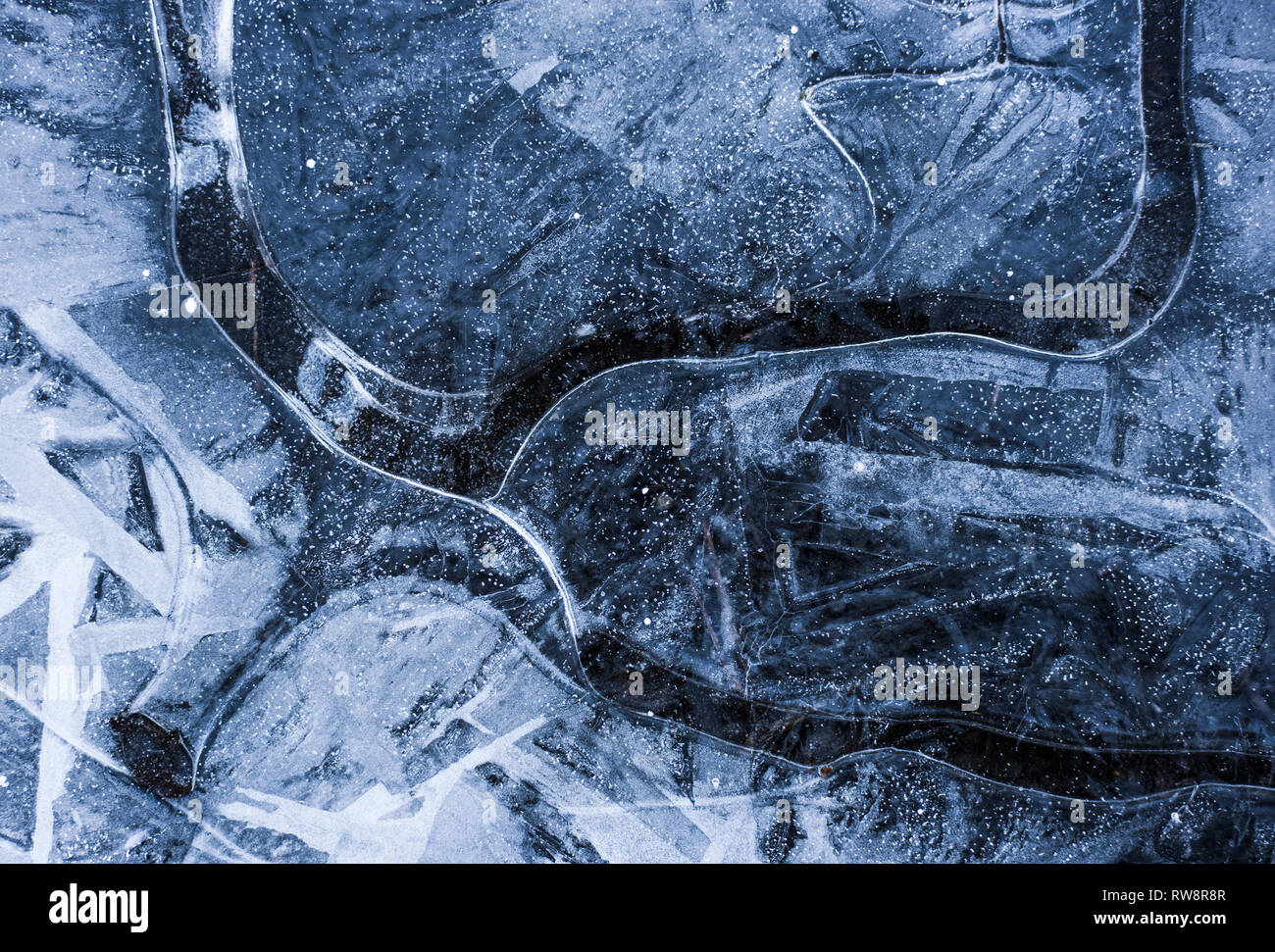 beautiful ice with different patterns Stock Photo - Alamy