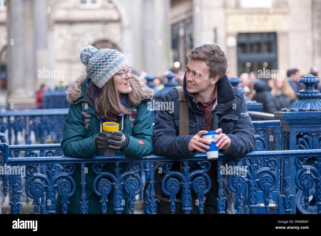 Couple drinking from cups hi-res stock photography and images - Alamy