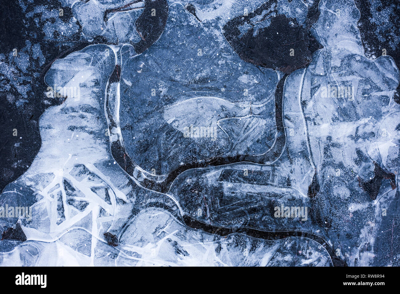 beautiful ice with different patterns Stock Photo - Alamy