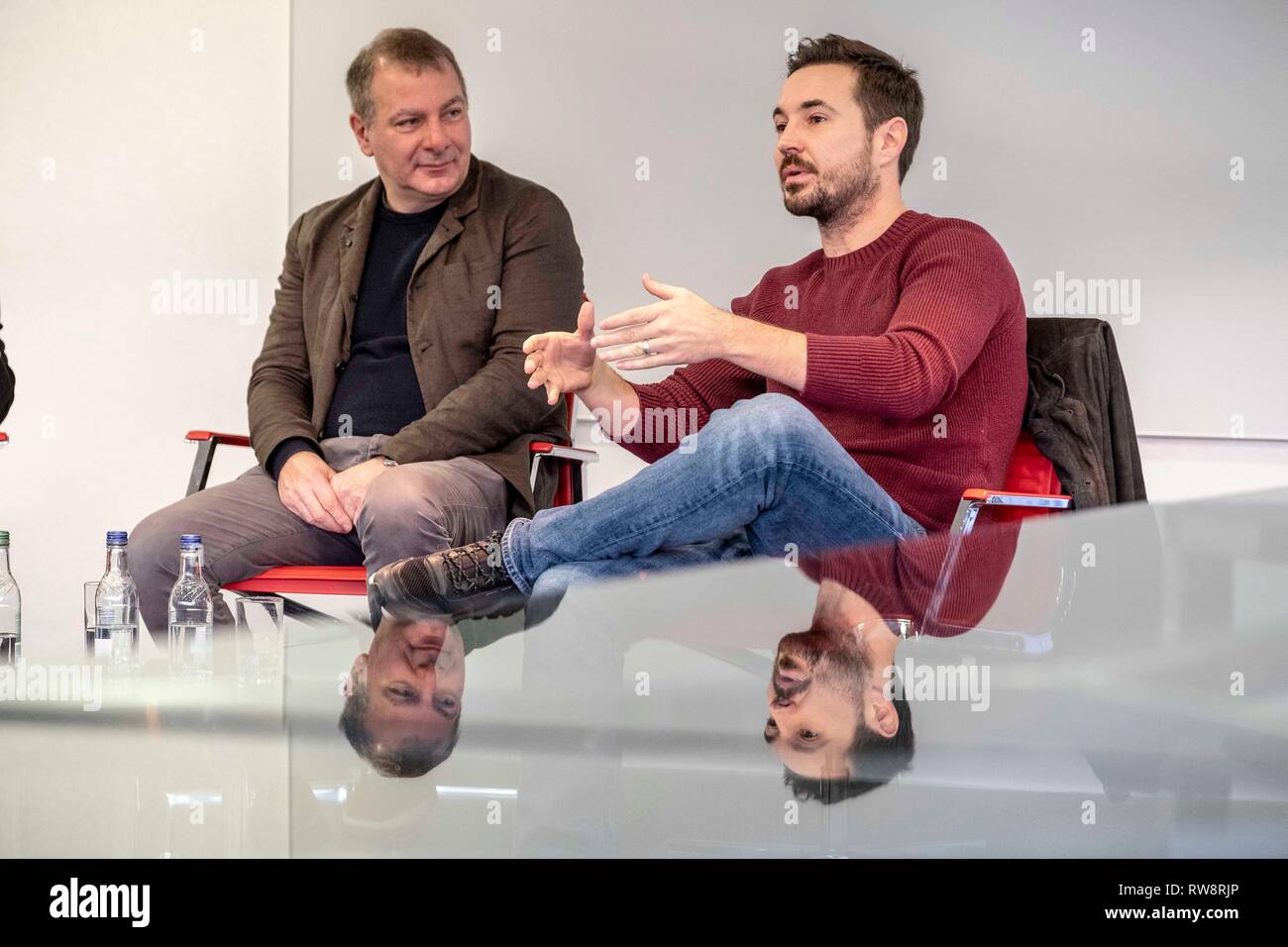 Martin Compton and Jed Mercurio at GCU masterclass Stock Photo - Alamy
