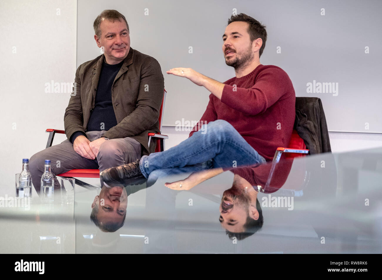 Martin Compton and Jed Mercurio at GCU masterclass Stock Photo - Alamy
