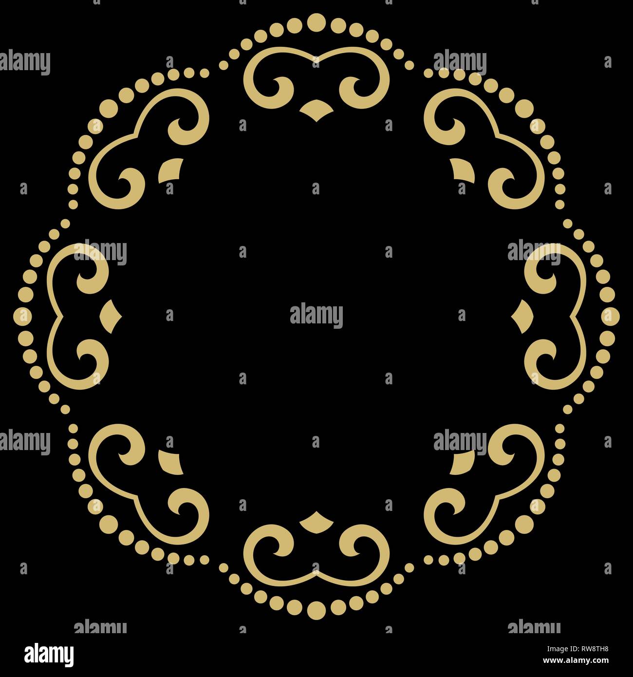 Floral Modern Vector Round Frame Stock Vector Image & Art - Alamy