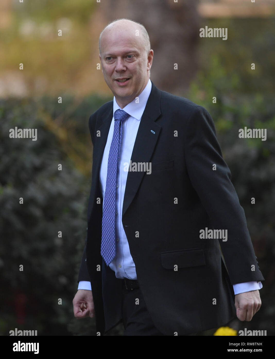 Transport Secretary Chris Grayling arrives in Downing Street, London ...