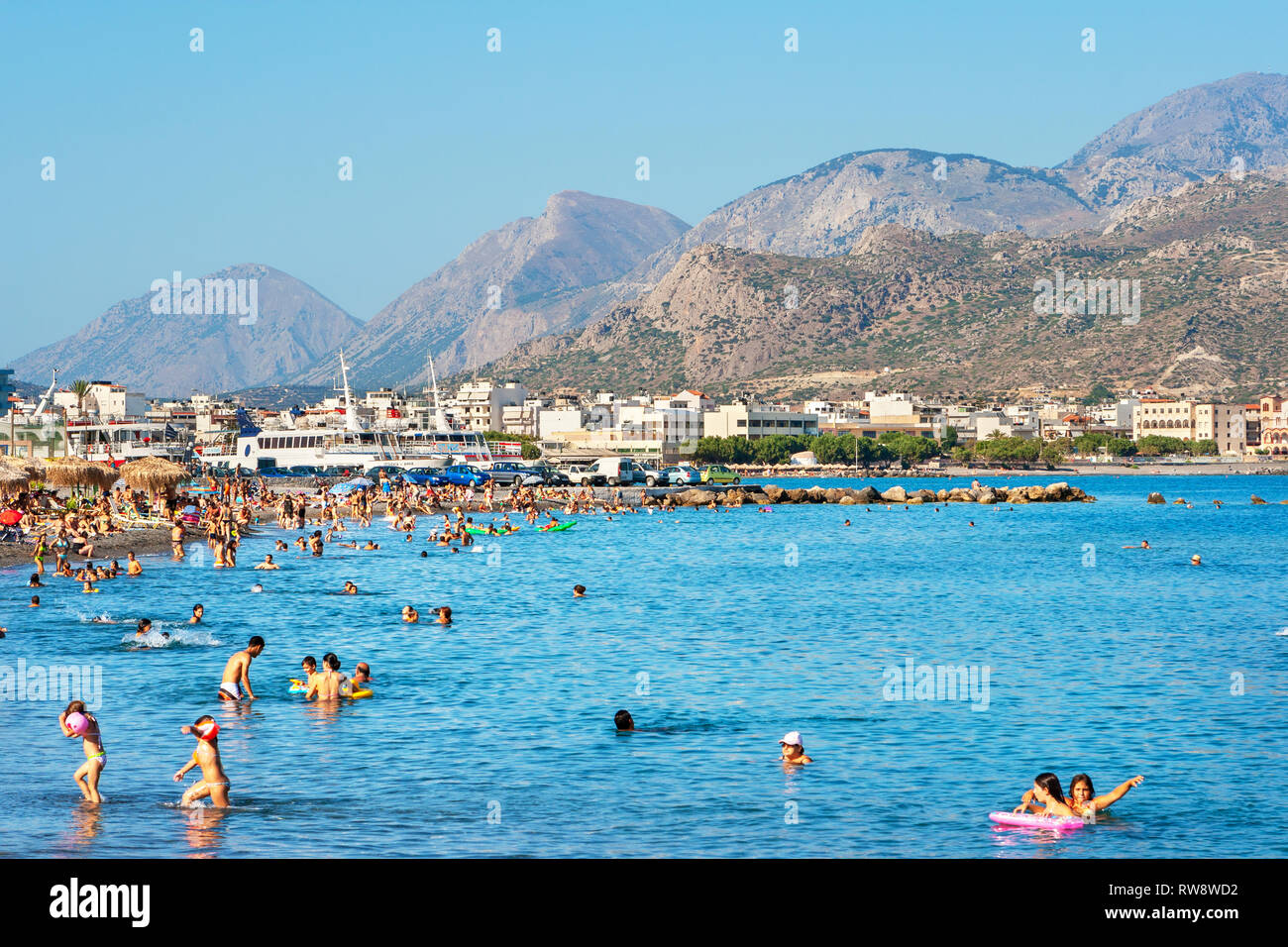Crete beach people hi-res stock photography and images - Alamy