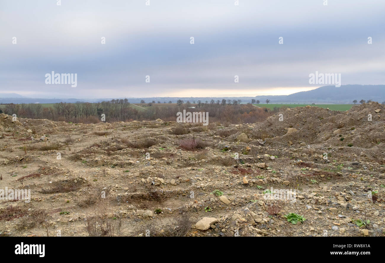 spoil heap scenery at a quarry in Southern Germany Stock Photo - Alamy