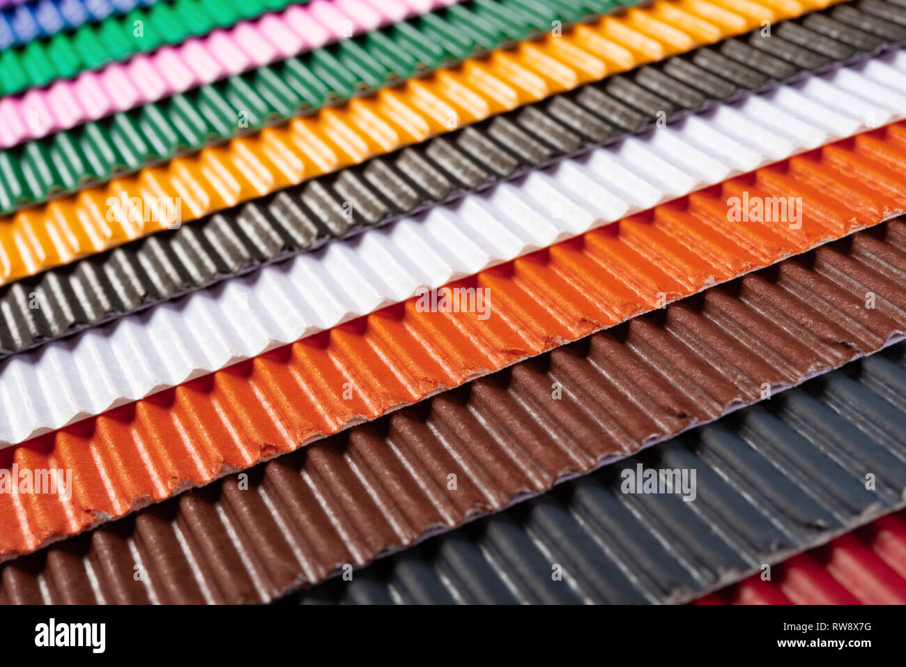 multi color cardboard corrugated papers as background Stock Photo - Alamy